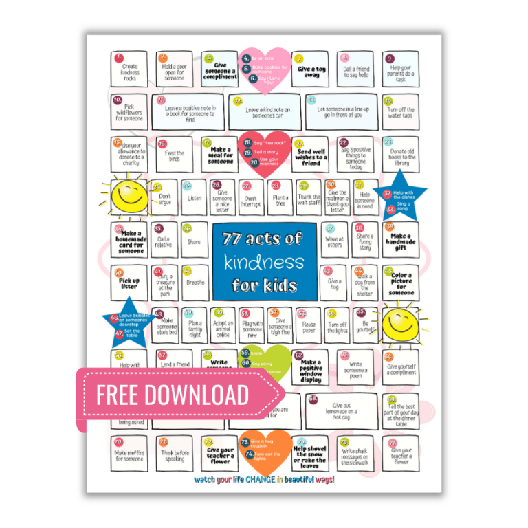 77 Beautiful Acts of Kindness for Kids and Adults • Mindfulmazing.com