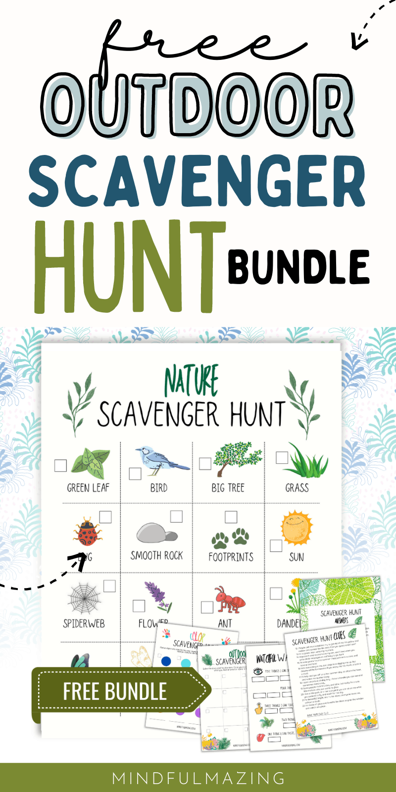 Outdoor Scavenger Hunt for Kids (With Free Printables) • Mindfulmazing.com