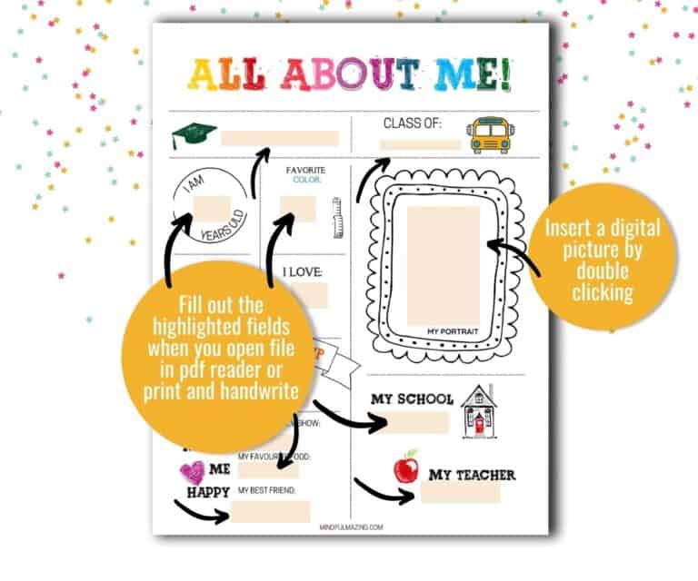 Printable All About Me Poster for Preschool, Kindergarten, and UP ...