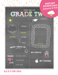 FREE First Day of School Signs (Editable For All Grades) • Mindfulmazing