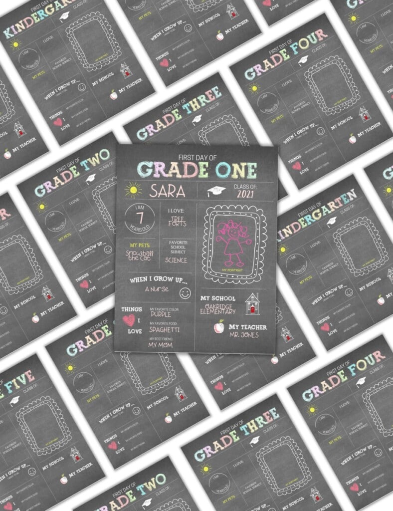 FREE First Day of School Signs (Editable For All Grades ...