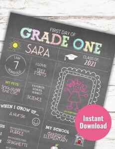 FREE First Day of School Signs (Editable For All Grades ...