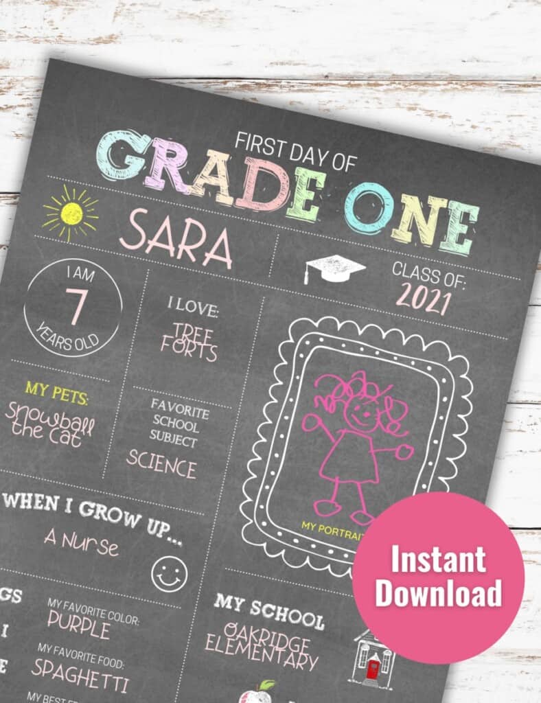 FREE First Day of School Signs (Editable For All Grades ...
