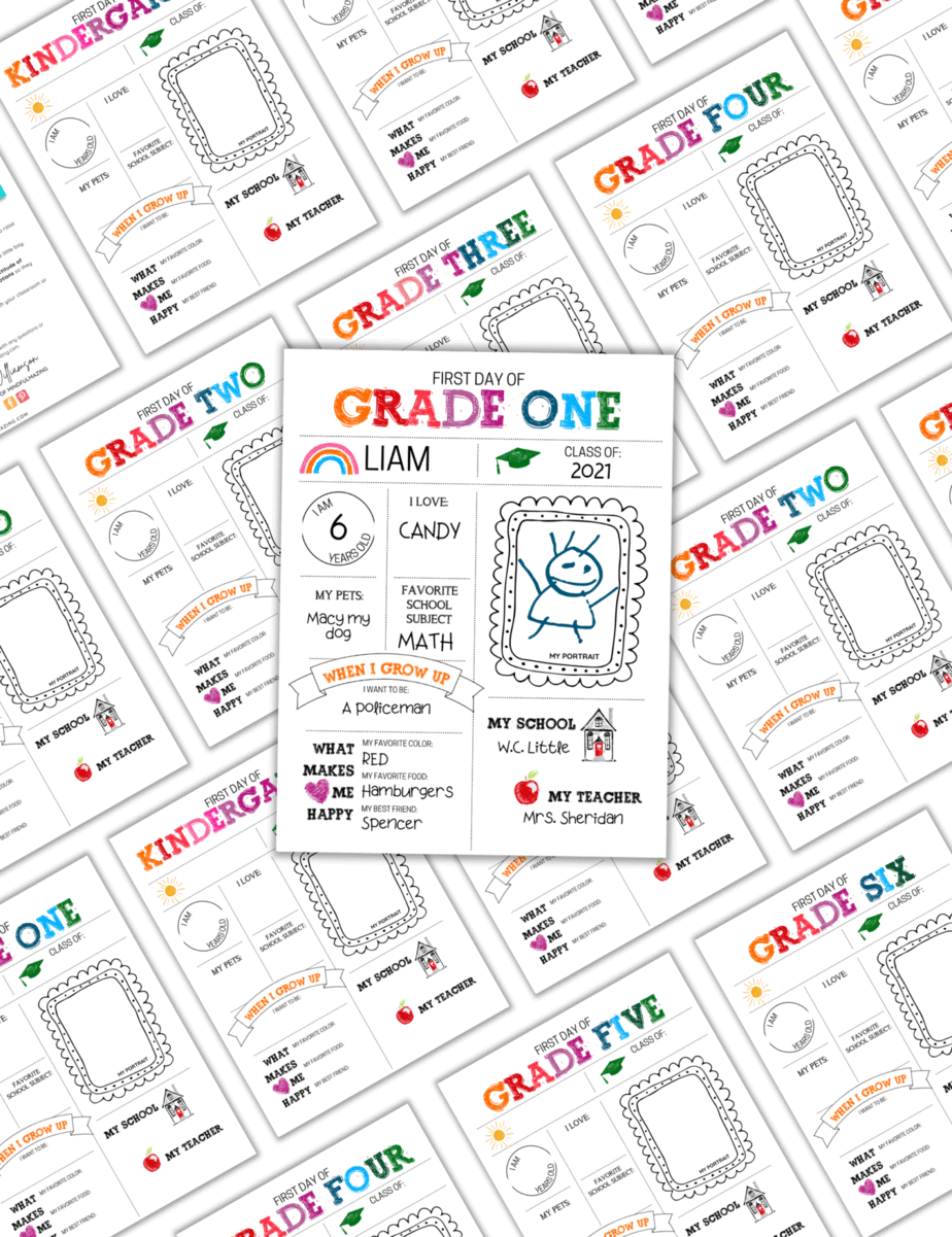 FREE First Day of School Signs (Editable For All Grades ...