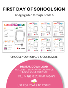FREE First Day of School Signs (Editable For All Grades ...