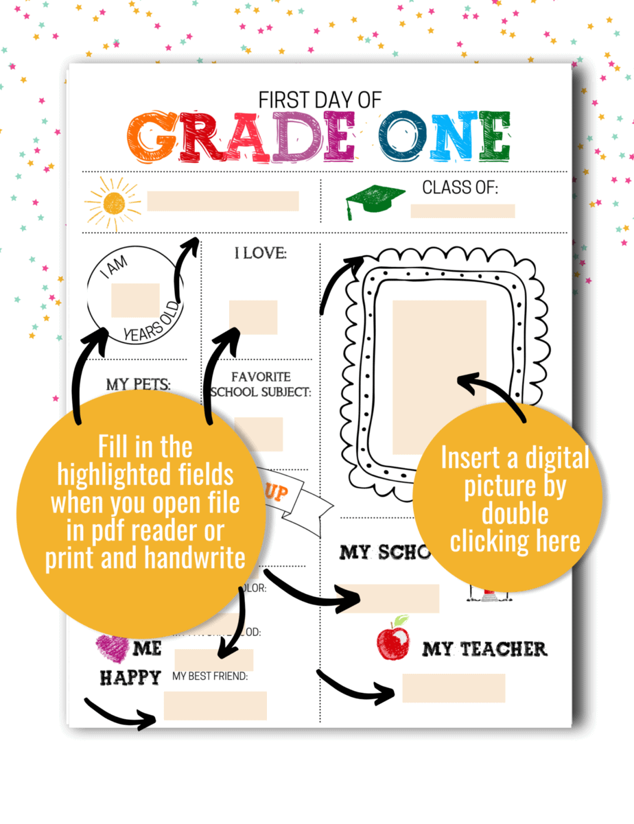 FREE First Day of School Signs (Editable For All Grades ...