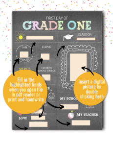 FREE First Day of School Signs (Editable For All Grades ...