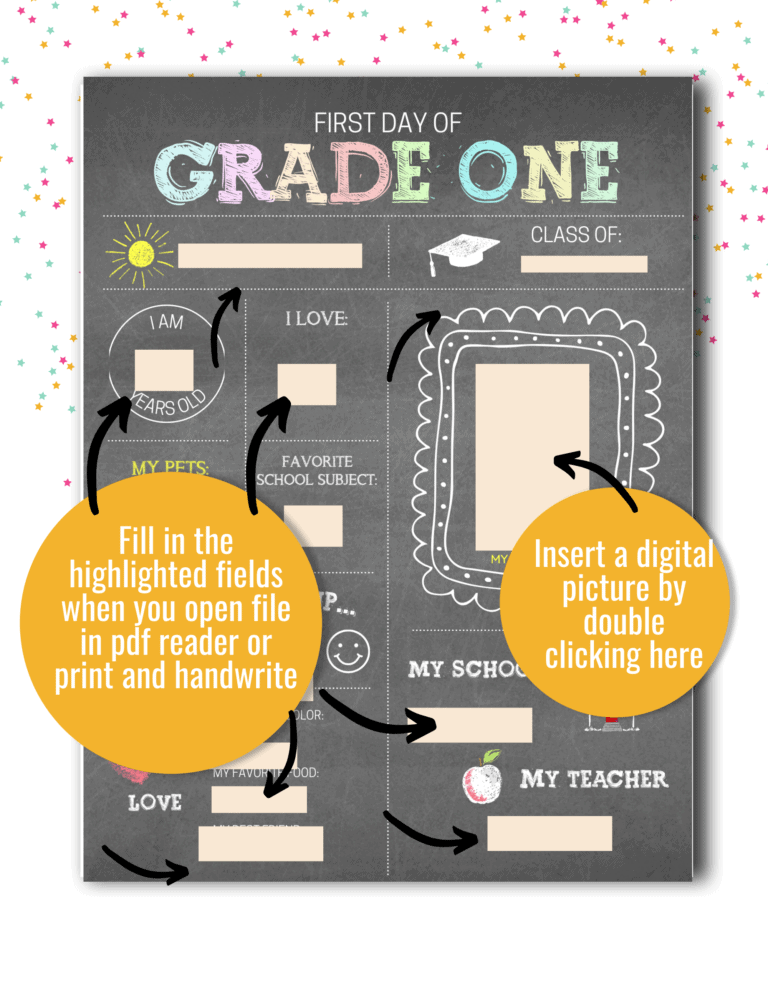 FREE First Day of School Signs (Editable For All Grades ...