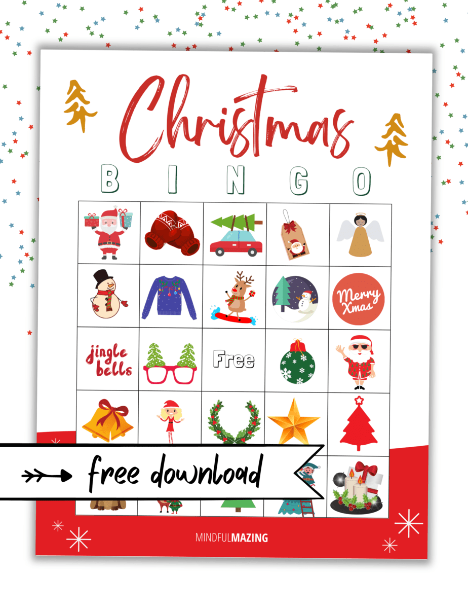 Free Printable Christmas Bingo • Mindfulmazing.com
