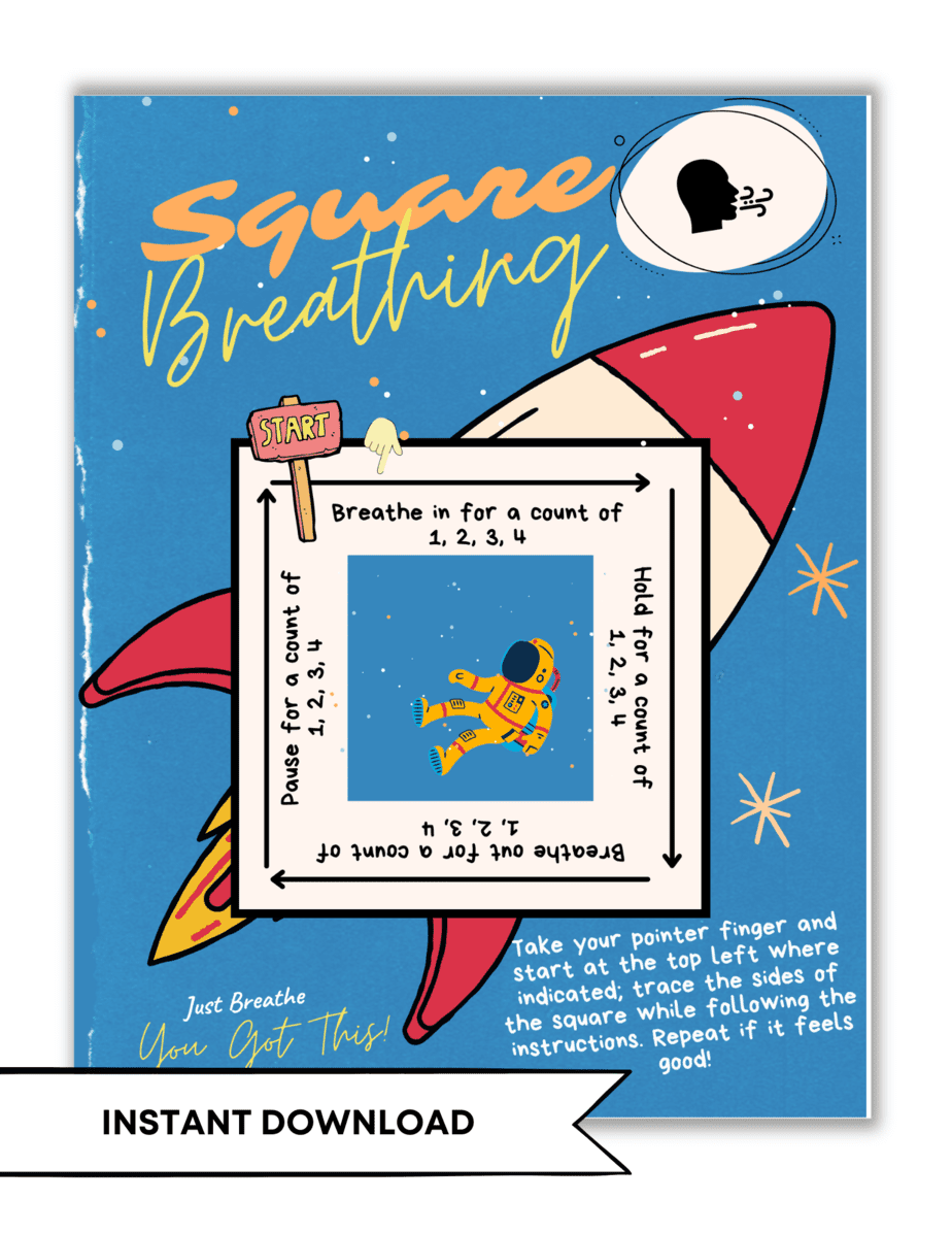 Why Square Breathing for Kids? (Free Printable) & Box Breathing ...