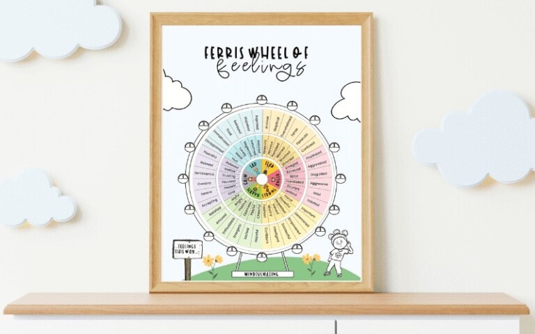 Printable Feelings Wheel for Kids [And Adults!] • Mindfulmazing.com
