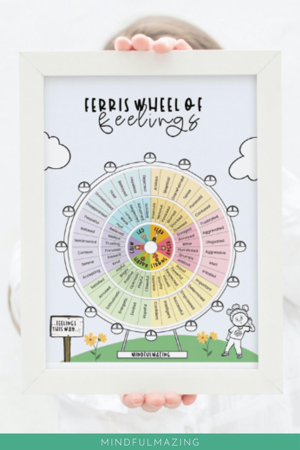 Printable Feelings Wheel for Kids [And Adults!] • Mindfulmazing.com