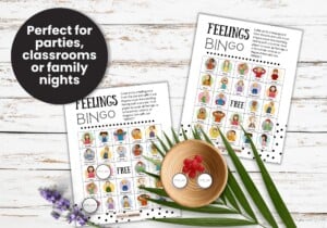 Printable Feelings Bingo Game (24 Cards) • Mindfulmazing.com