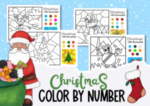 Free Christmas Color by Number Printables • Mindfulmazing.com