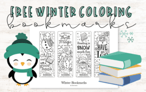 Free Printable Winter Coloring Bookmarks • Mindfulmazing.com