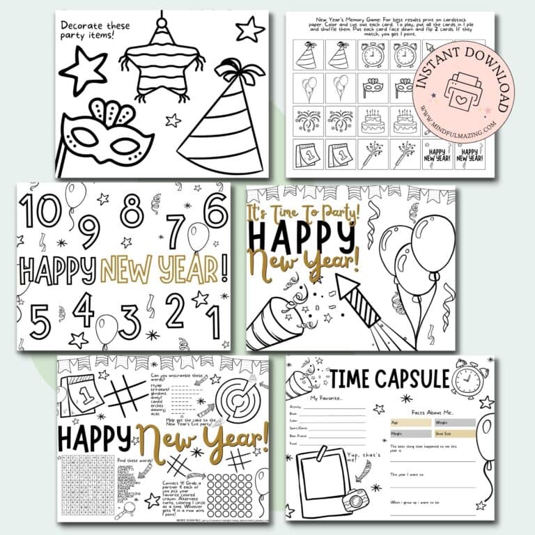 10 Fantastic Kids New Year's Activities [Free & Fun] • Mindfulmazing.com