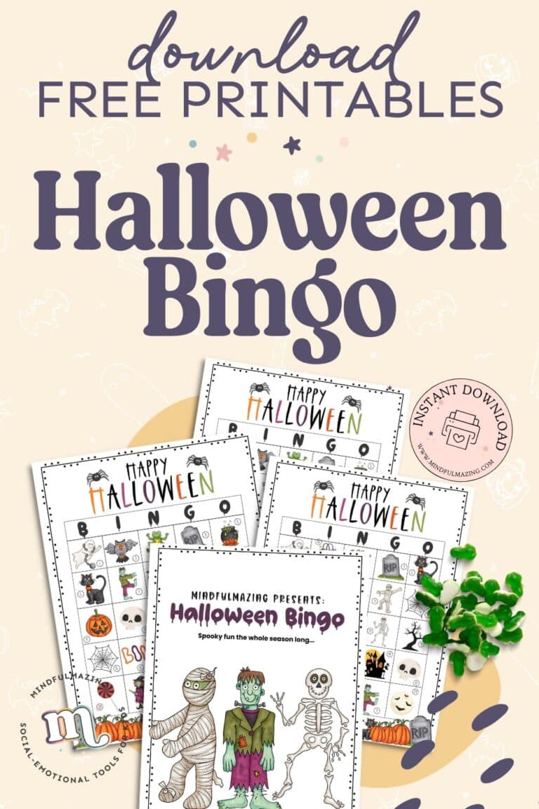 25 Free Printable Halloween Bingo Cards for Kids • Mindfulmazing.com
