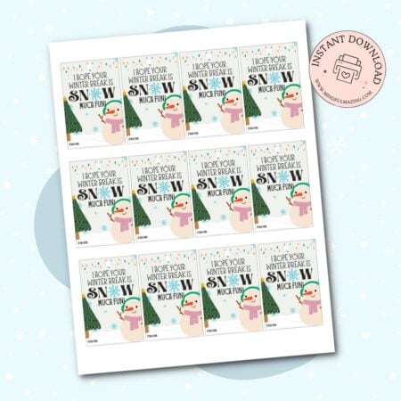 Free Printable Christmas Gift Tags for Students • Mindfulmazing.com