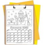 Free Printable Coloring Calendar for Kids in 2025 • Mindfulmazing.com