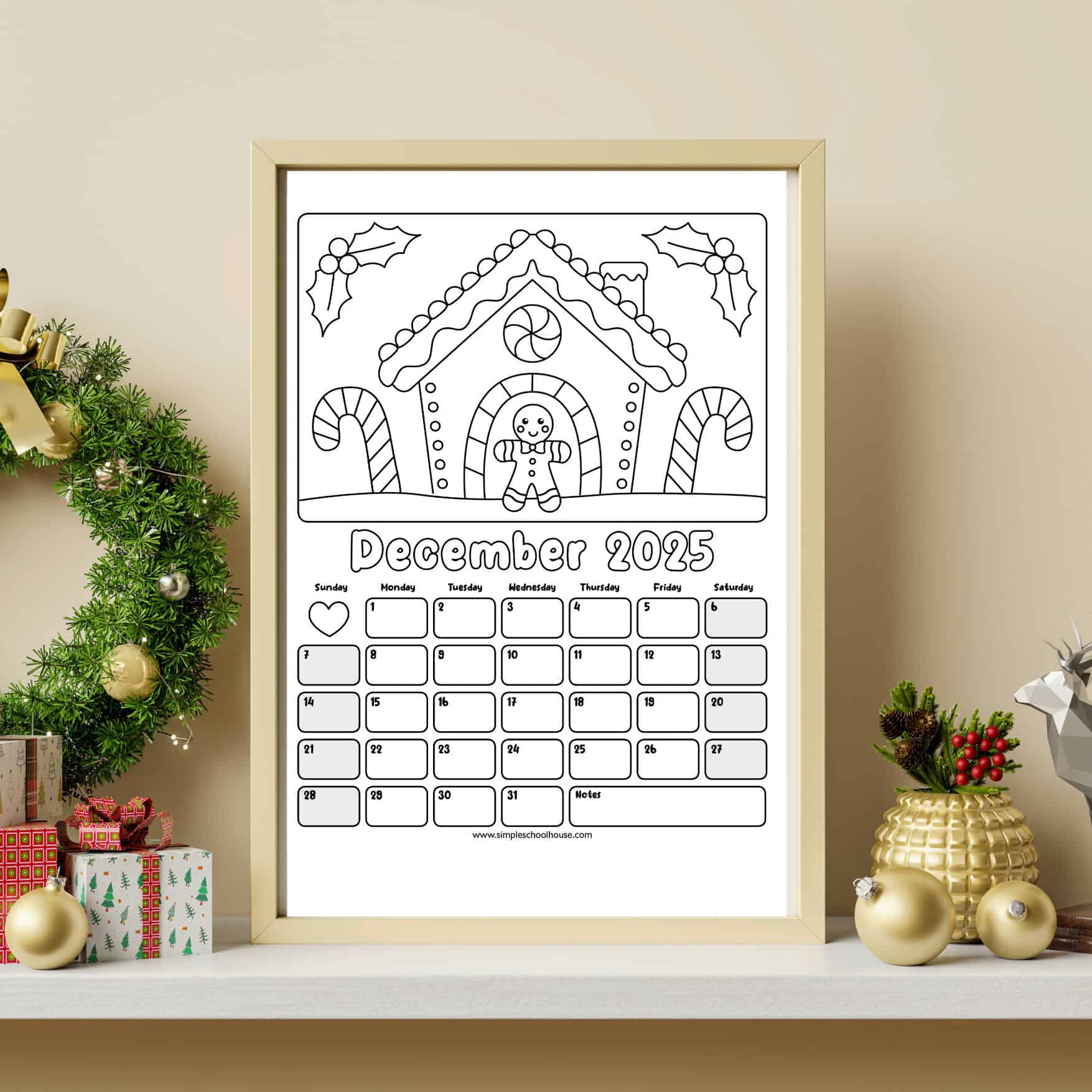 Free Printable Coloring Calendar for Kids in 2025 • Mindfulmazing.com