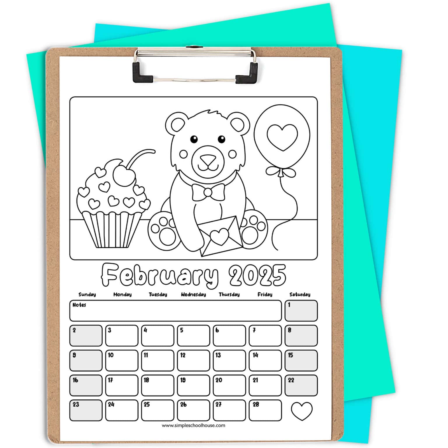 Free Printable Coloring Calendar for Kids in 2025 • Mindfulmazing.com