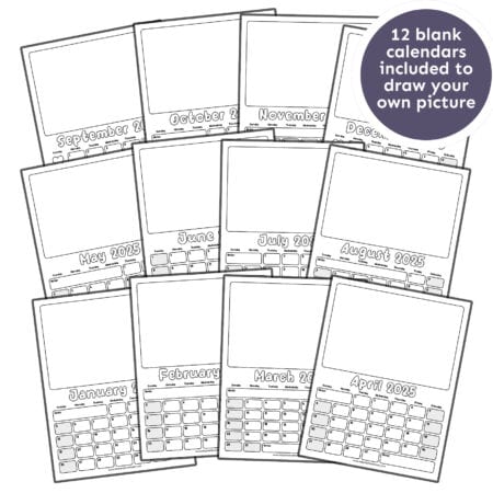 Free Printable Coloring Calendar for Kids in 2025 • Mindfulmazing.com