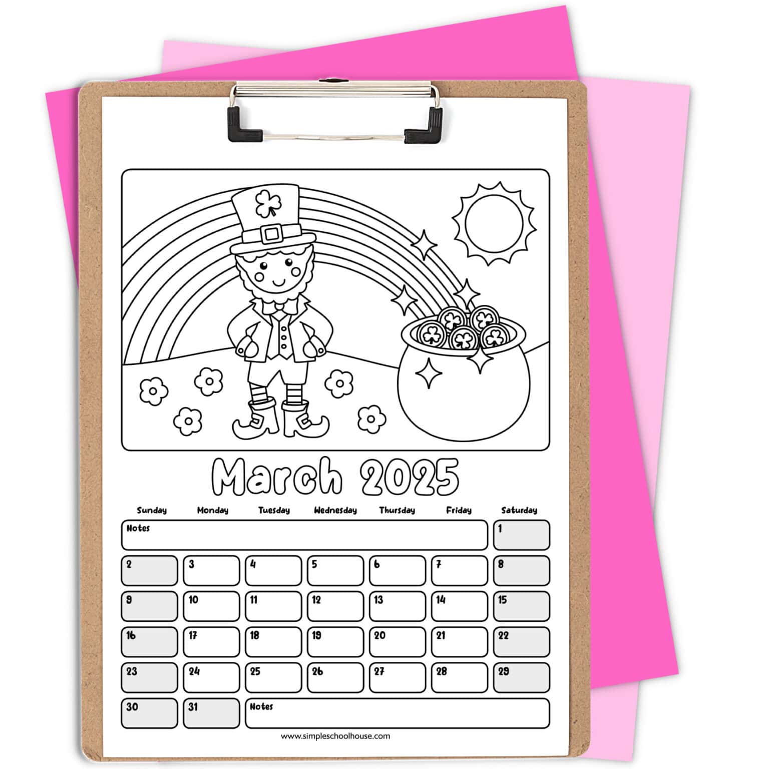 Free Printable Coloring Calendar for Kids in 2025 • Mindfulmazing.com