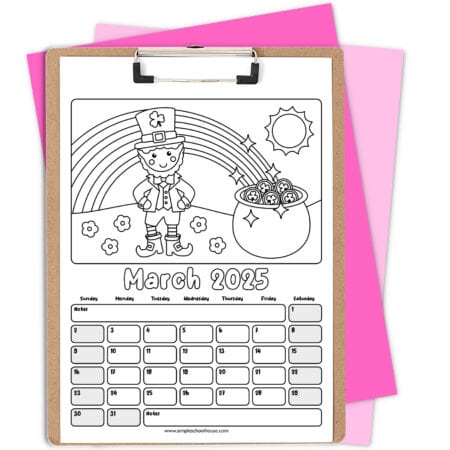 Free Printable Coloring Calendar for Kids in 2025 • Mindfulmazing.com
