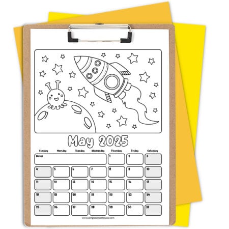 Free Printable Coloring Calendar for Kids in 2025 • Mindfulmazing.com