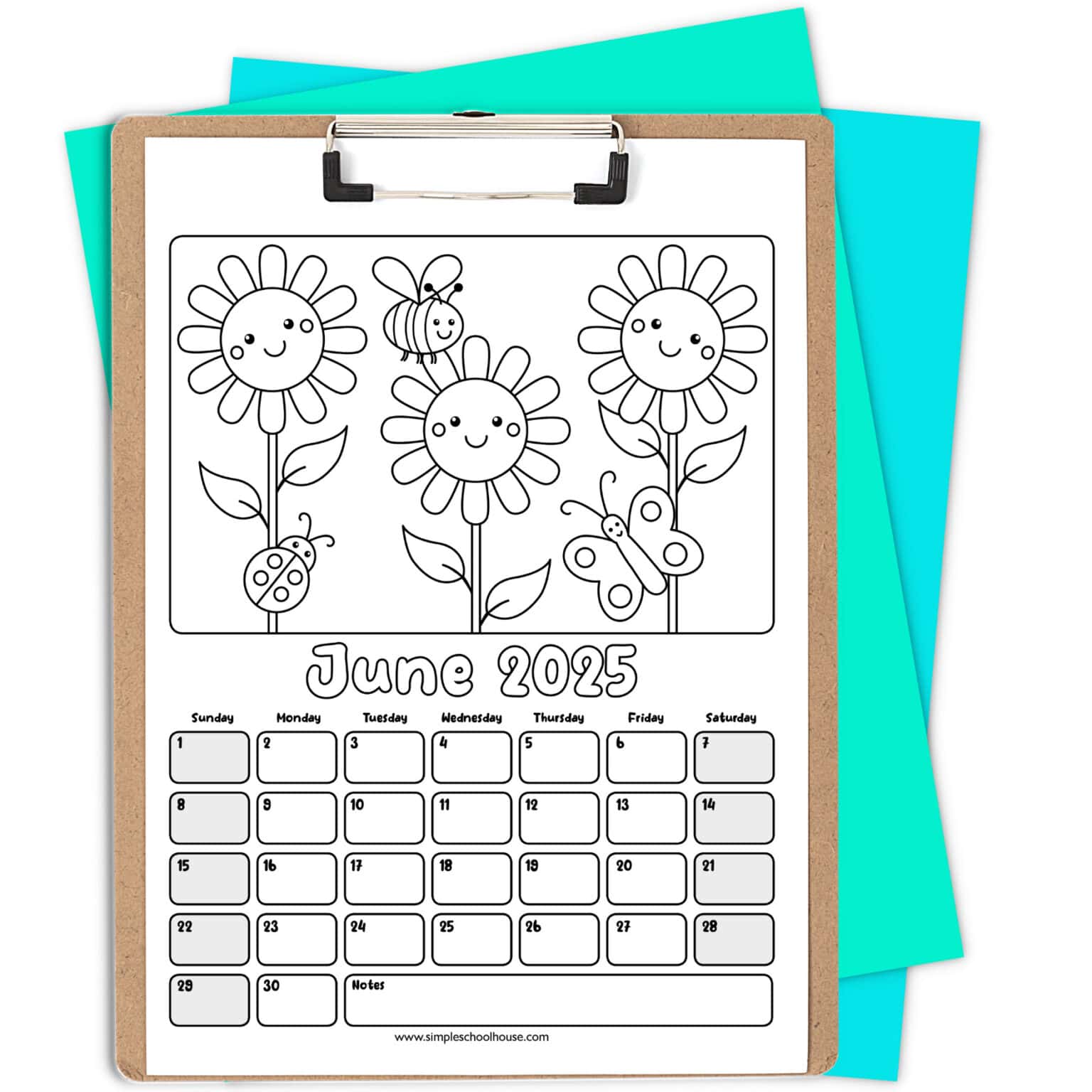 Free Printable Coloring Calendar for Kids in 2025 • Mindfulmazing.com