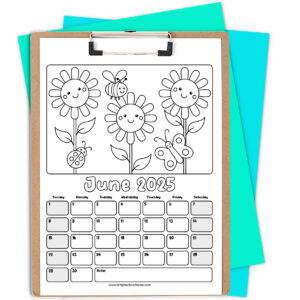 Free Printable Coloring Calendar for Kids in 2025 • Mindfulmazing.com