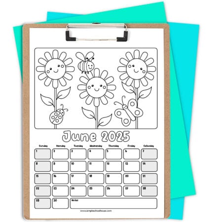 Free Printable Coloring Calendar for Kids in 2025 • Mindfulmazing.com