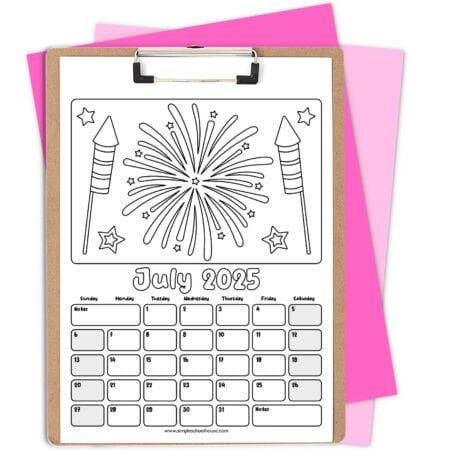 Free Printable Coloring Calendar for Kids in 2025 • Mindfulmazing.com
