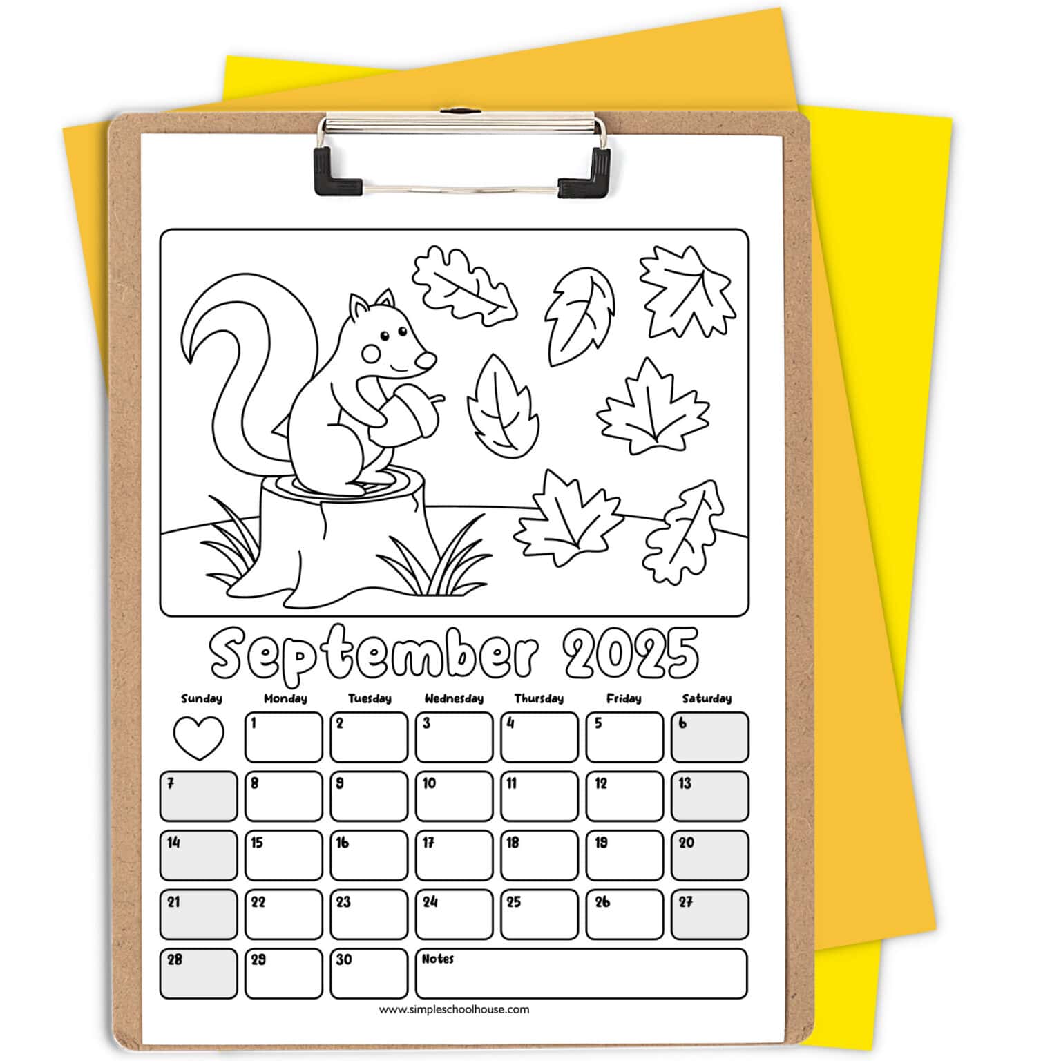 Free Printable Coloring Calendar for Kids in 2025 • Mindfulmazing.com