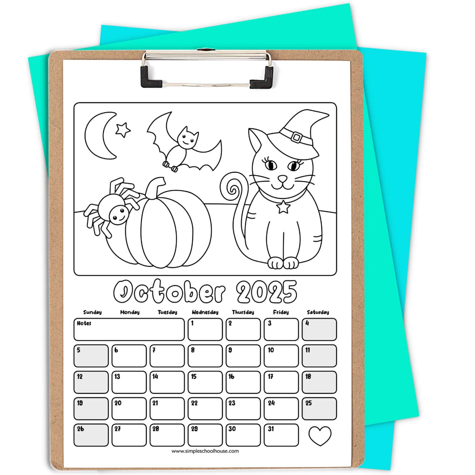 Free Printable Coloring Calendar for Kids in 2025 • Mindfulmazing.com