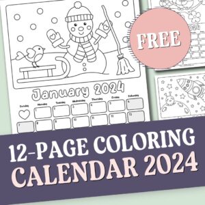 Free Printable Coloring Calendar for Kids in 2024 • Mindfulmazing.com
