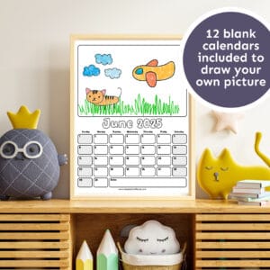 Free Printable Coloring Calendar for Kids in 2025 • Mindfulmazing.com