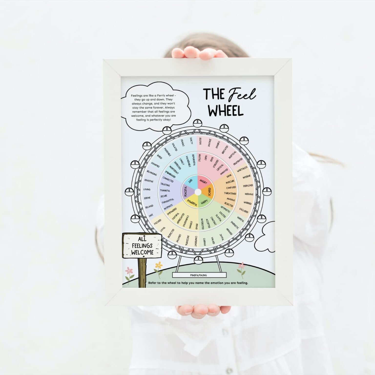Printable Feelings Wheel for Kids [And Adults!] • Mindfulmazing.com
