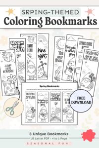 8 Free Printable Spring Coloring Bookmarks For Kids • Mindfulmazing.com