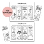 8 Free Printable Spring Coloring Bookmarks For Kids • Mindfulmazing.com