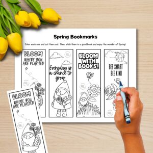 8 Free Printable Spring Coloring Bookmarks For Kids • Mindfulmazing.com