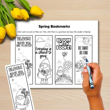 8 Free Printable Spring Coloring Bookmarks For Kids • Mindfulmazing.com