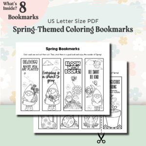 8 Free Printable Spring Coloring Bookmarks For Kids • Mindfulmazing.com