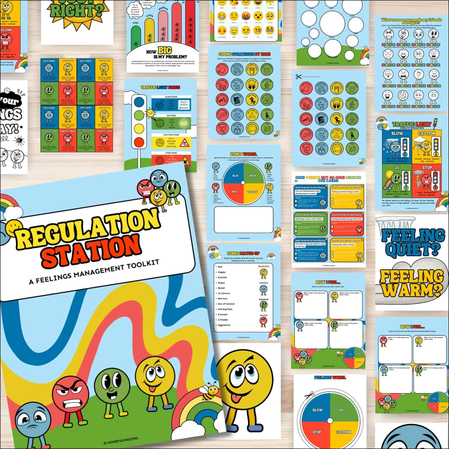 Printable Zones of Regulation Activities for Kids • Mindfulmazing.com
