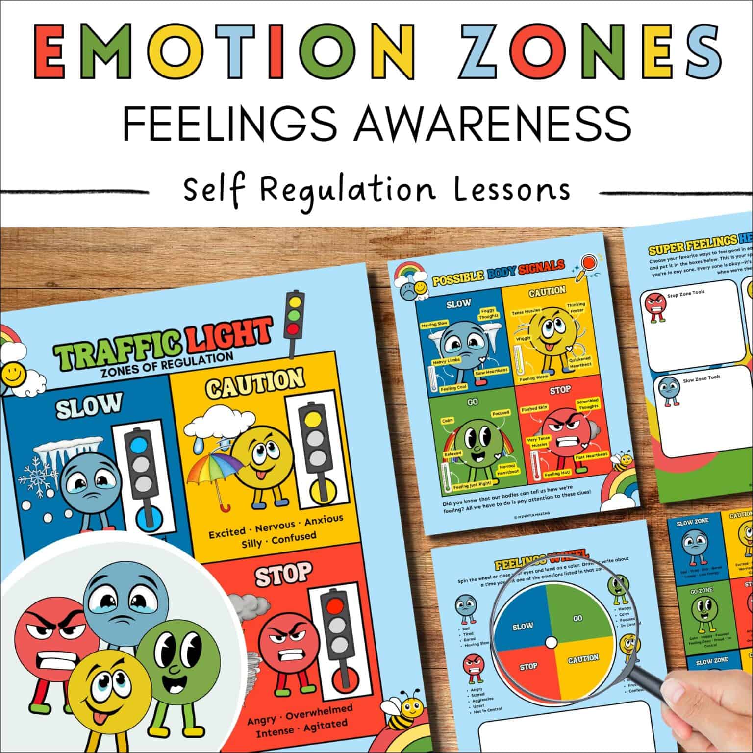 Printable Zones of Regulation Activities for Kids • Mindfulmazing.com