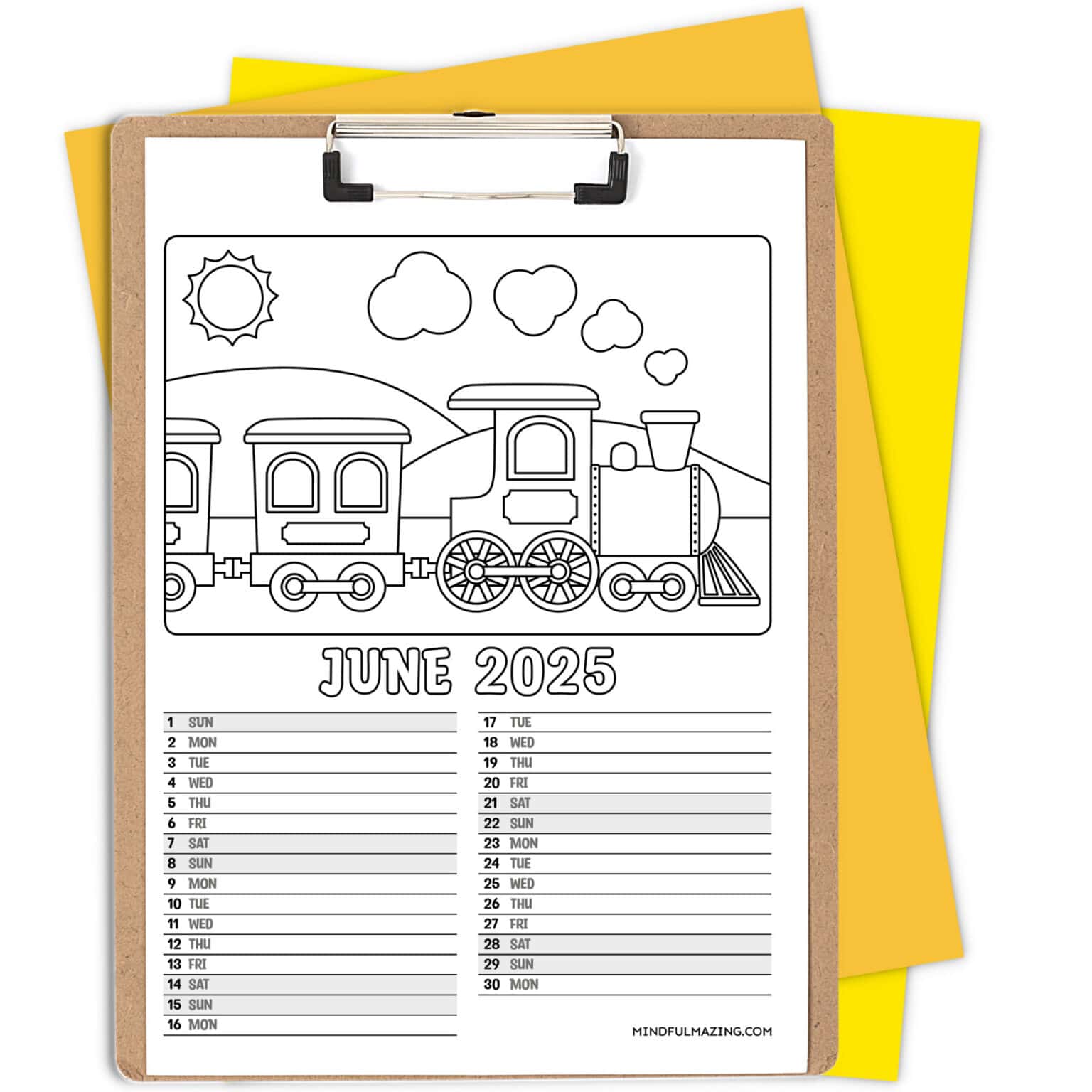 Free Printable 2025 Monthly Calendar for Kids [Lined] • Mindfulmazing.com