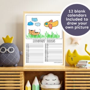 Free Printable 2025 Monthly Calendar for Kids [Lined] • Mindfulmazing.com