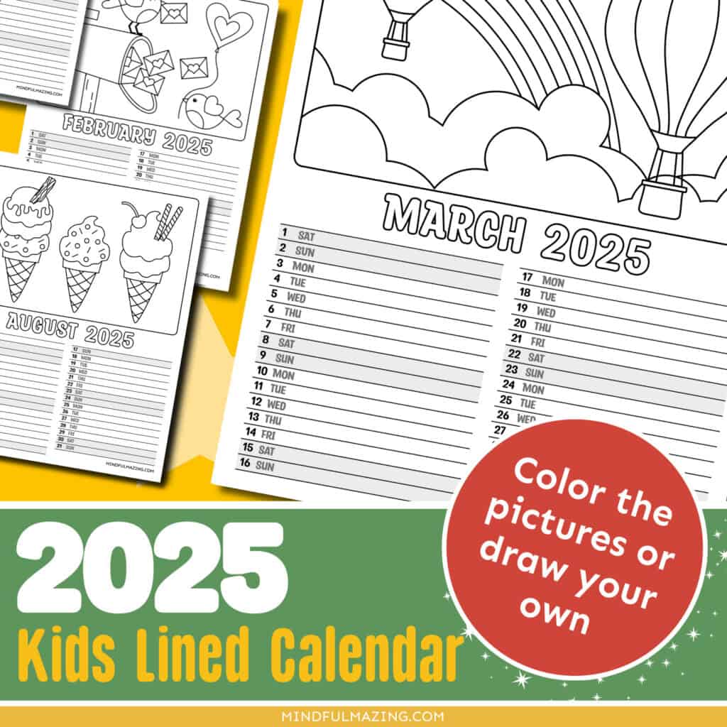 8 Free One-Page Yearly Calendars for 2025 [Color & Draw ...