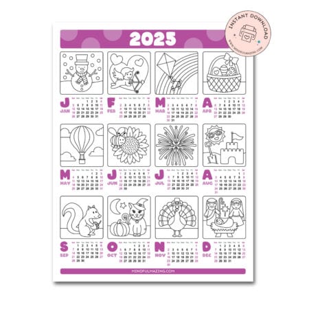 8 Free One-Page Yearly Calendars for 2025 [Color & Draw ...