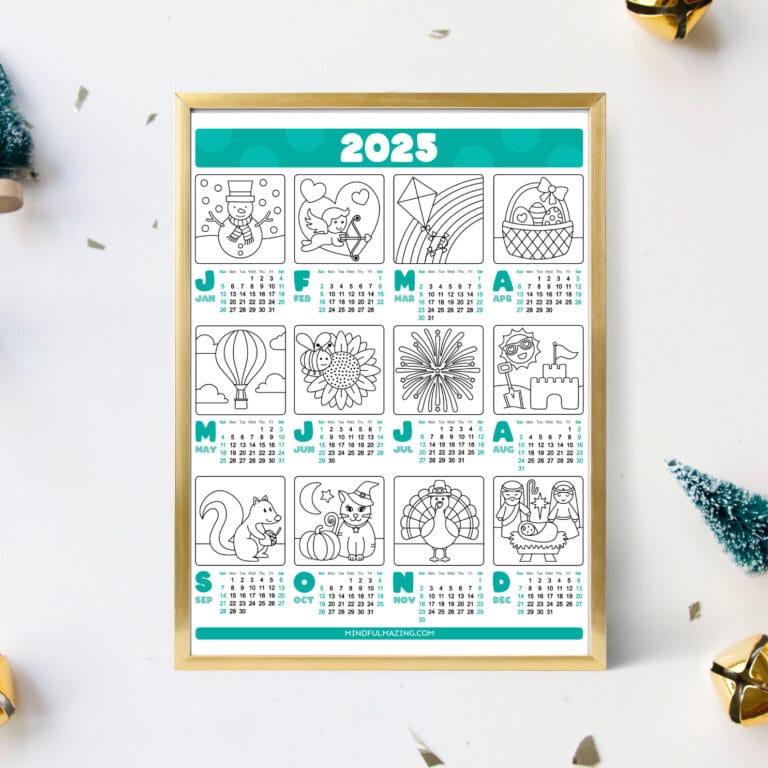 8 Free One-Page Yearly Calendars for 2025 [Color & Draw ...